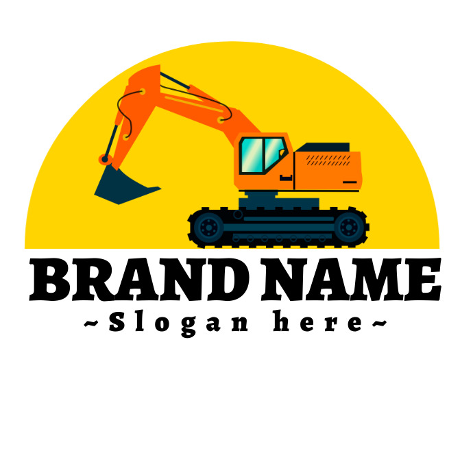 Excavator heavy machine logo design template | PosterMyWall