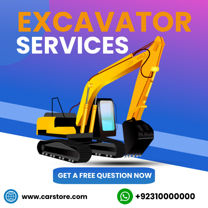 Excavator rent Template | PosterMyWall