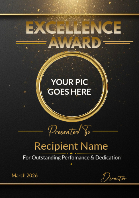 Excellence awards card A5 Template | PosterMyWall
