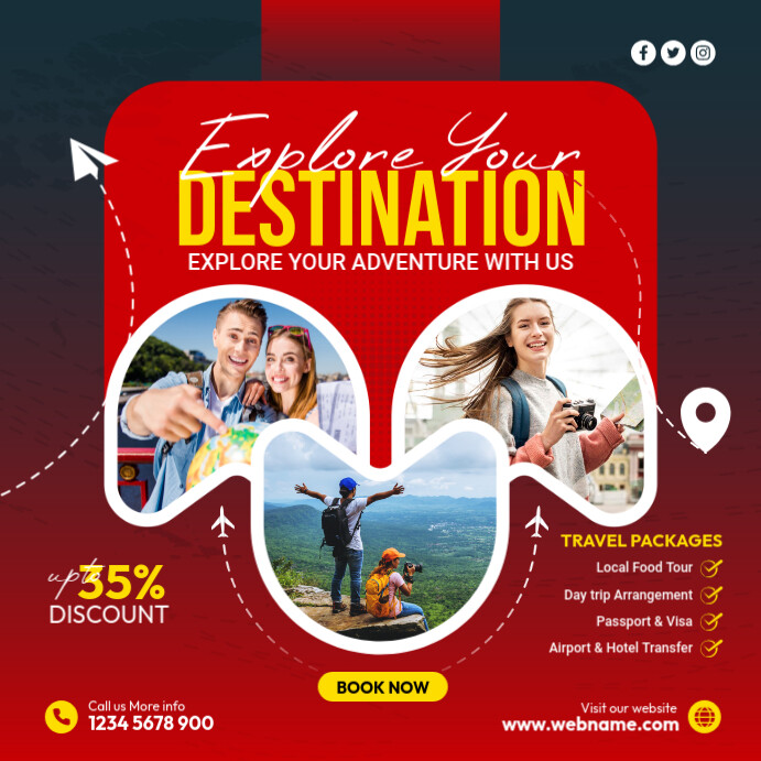 Exclusive Beach Vacation Packages Ad Template | PosterMyWall