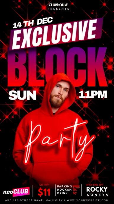 exclusive block night party Template | PosterMyWall