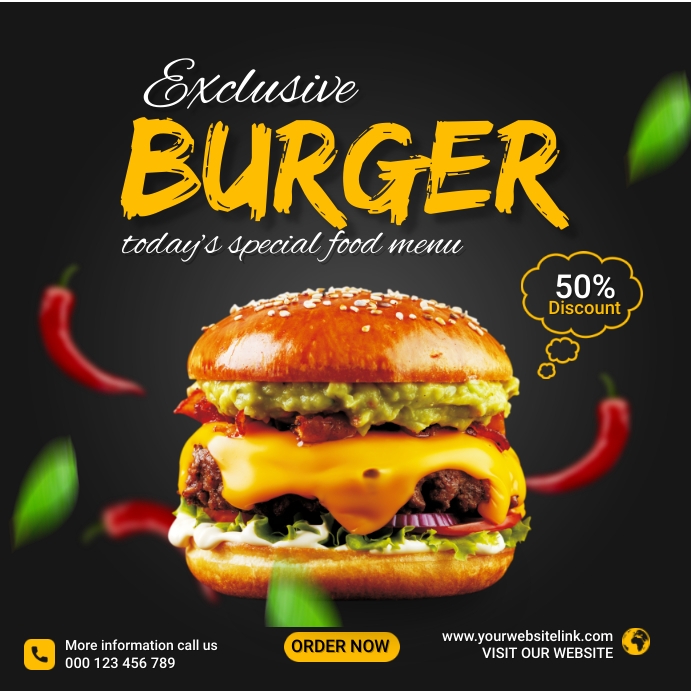 Exclusive Burger Template | PosterMyWall