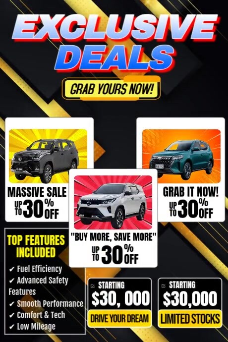 Copy of Exclusive Deals Car Offer | PosterMyWall