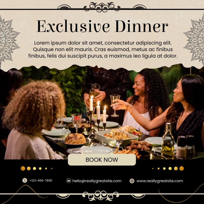 Copy of exclusive dinner template | PosterMyWall