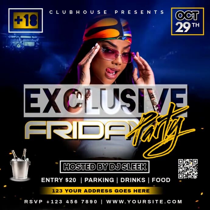 EXCLUSIVE FRIDAY PARTY FLYER TEMPLATE | PosterMyWall