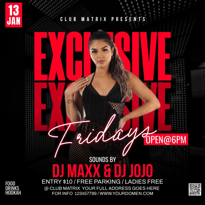 EXCLUSIVE FRIDAYS Template | PosterMyWall