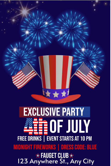 Exclusive Party 4Th Of July Poster Design 202 Template | PosterMyWall