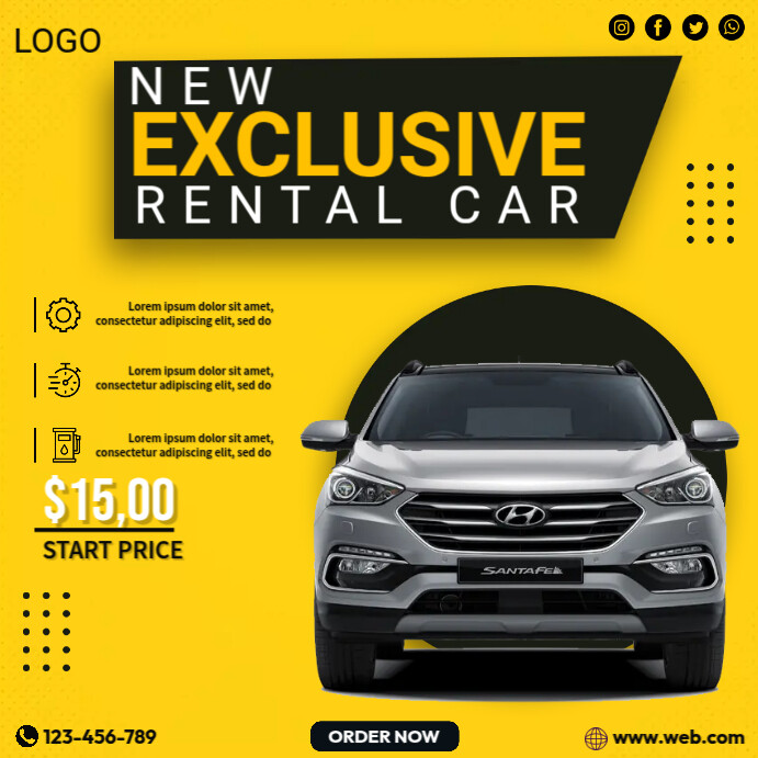 Exclusive Rental Car Template | PosterMyWall