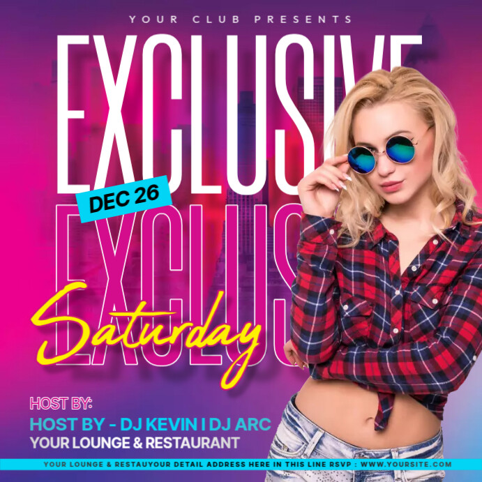 Exclusive Saturday Party Template | PosterMyWall