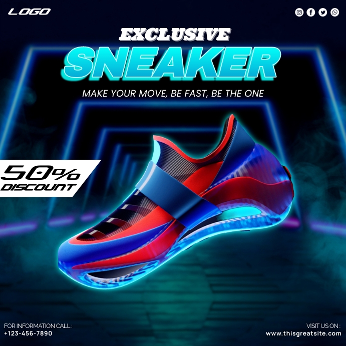 Exclusive Sneaker Template Design | PosterMyWall