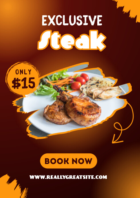 Exclusive Steak Menu Template | PosterMyWall