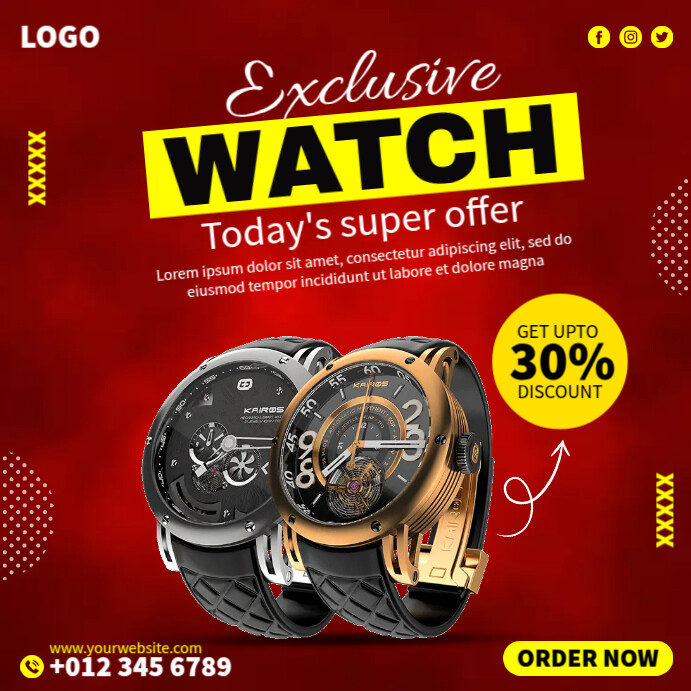 Plantilla de Exclusive Watch Sale | PosterMyWall