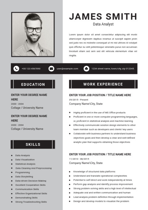 Plantilla de Executive And Simple Resume Template | PosterMyWall