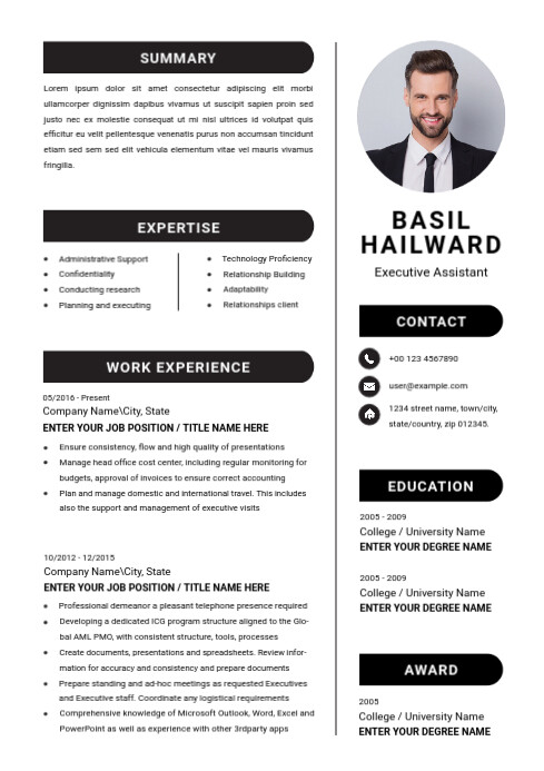 Copy of Executive Assistant Resume Template | PosterMyWall