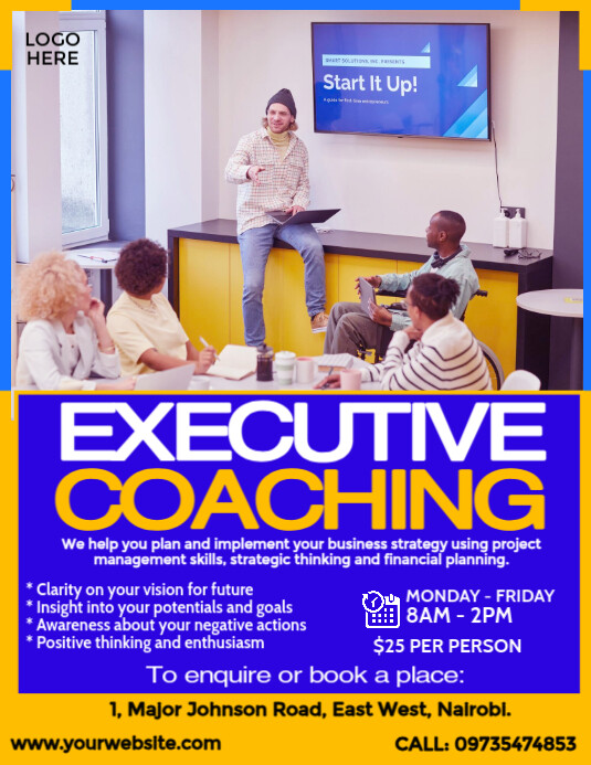 Executive Coaching Day Flyer Template | PosterMyWall