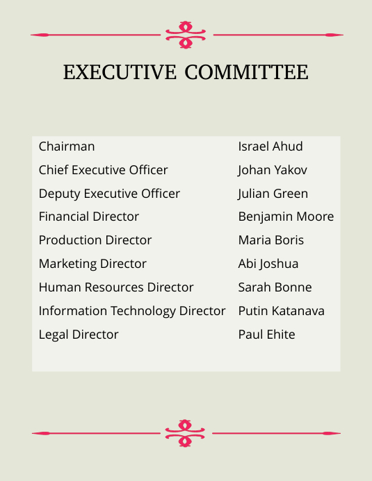 Executive Committee Template | PosterMyWall