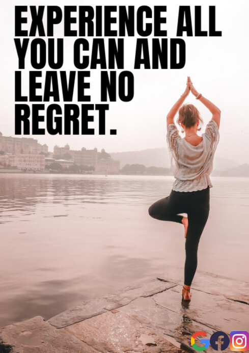Plantilla de EXPERIENCE AND REGRET QUOTE TEMPLATE | PosterMyWall