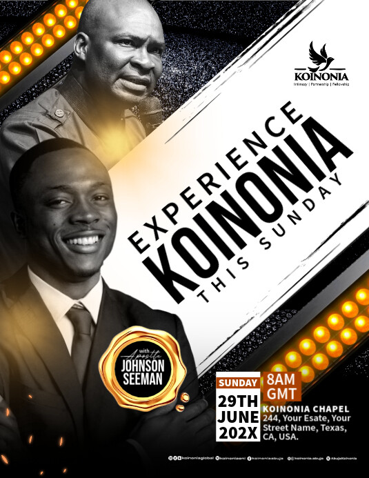 Copy of Experience Koinonia | PosterMyWall