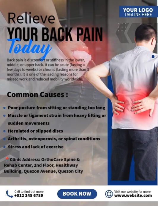 Expert Back Pain Solutions Template | PosterMyWall