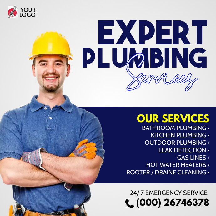 Expert plumbing services Template | PosterMyWall