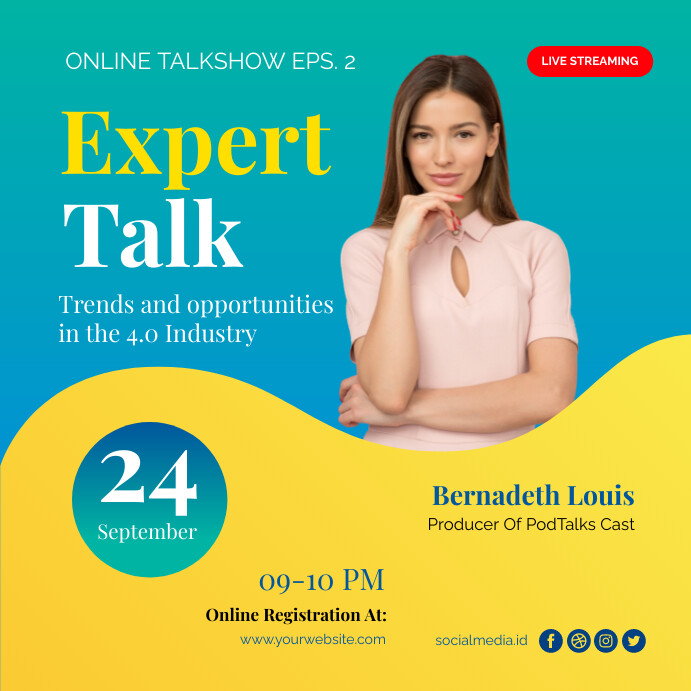 Copy of Expert Talkshow Social Media Template | PosterMyWall