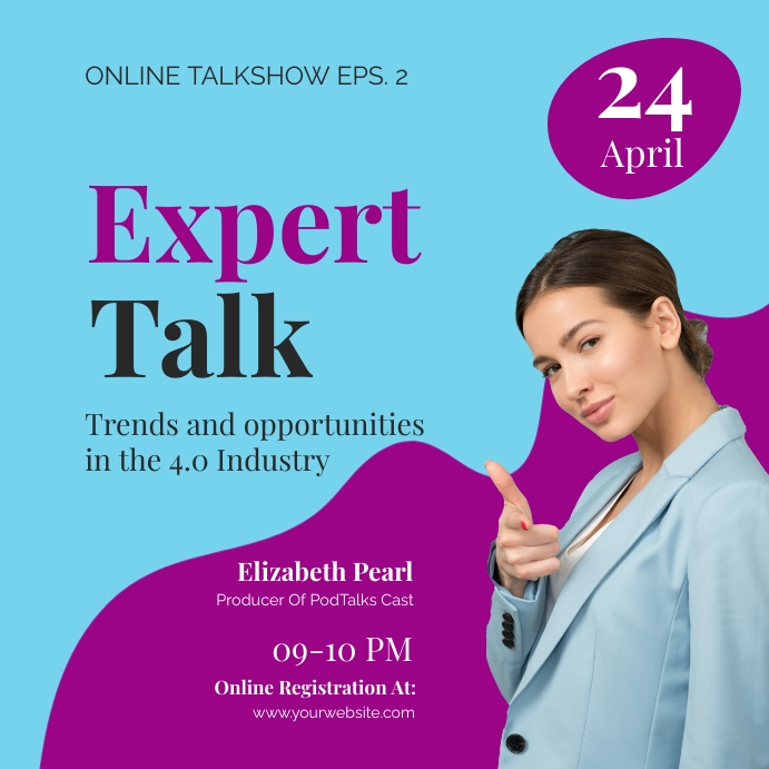 Expert Talkshow Social Media Template | PosterMyWall