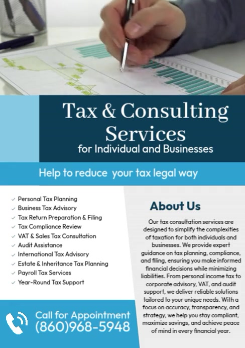 Expert Tax & Consulting Services Template | PosterMyWall