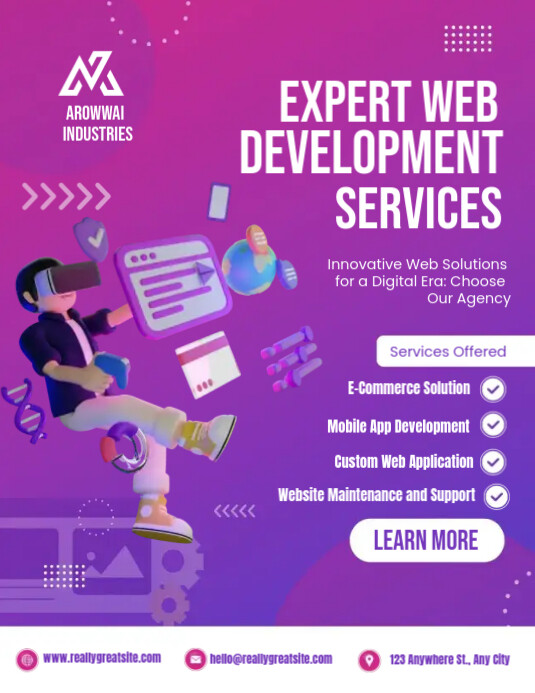 EXPERT WEB DEVELOPMENT SERVICES FLYER Template | PosterMyWall
