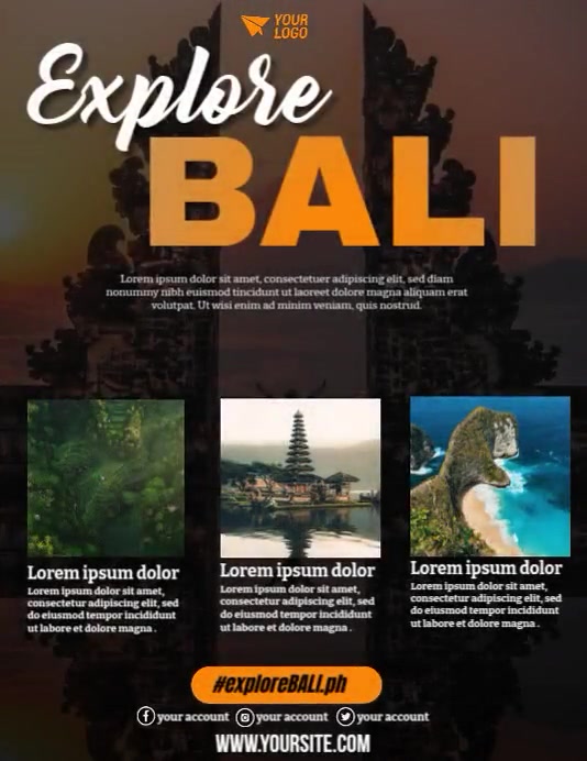 Explore Bali Template | PosterMyWall