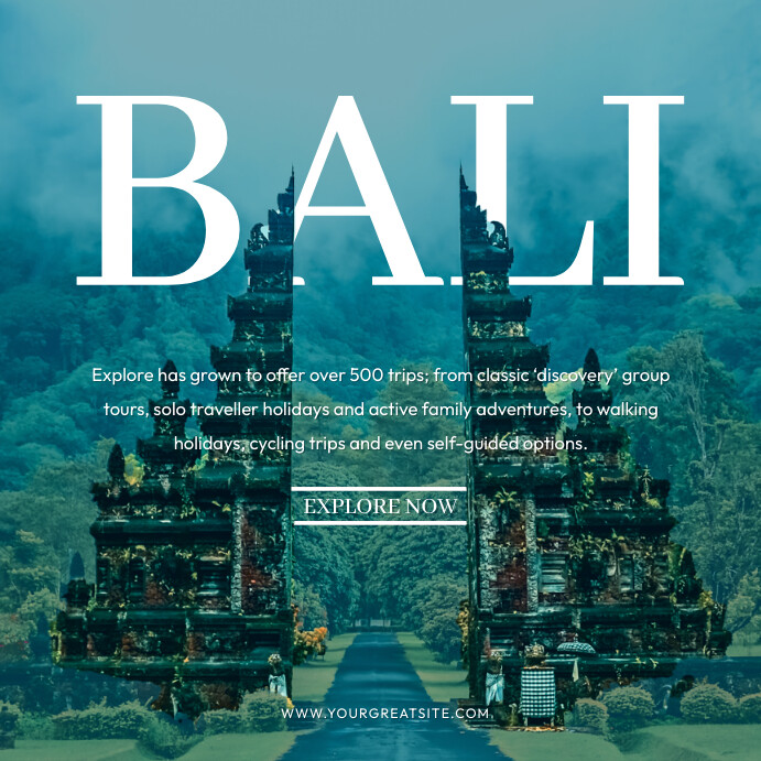 Explore Bali Template | PosterMyWall