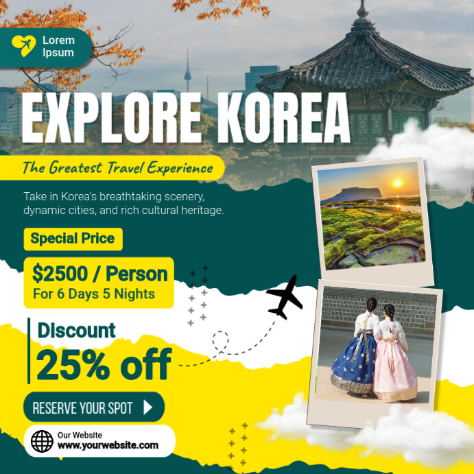 Salinan Explore Korea The Greatest Travel Experience Instagram Post ...