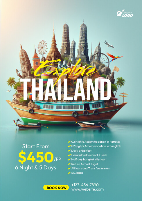 Copy of Explore Thailand Flyer Template | PosterMyWall