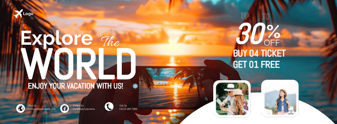 Explore The World facebook cover Templat | PosterMyWall