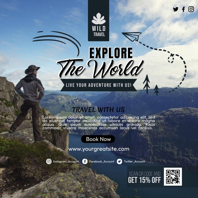 Explore The World With Us Template | PosterMyWall