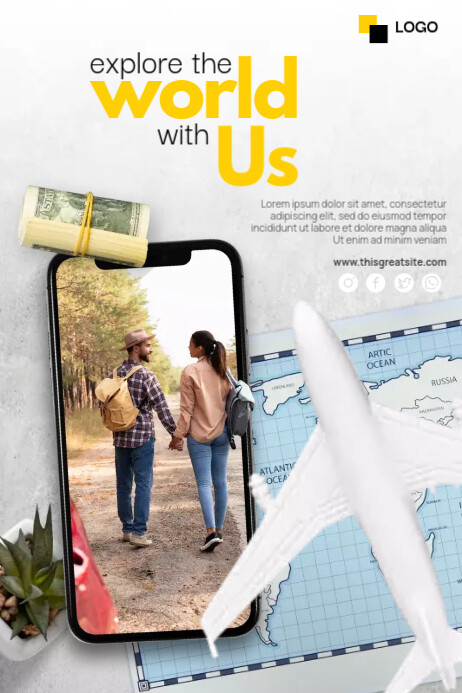 Copy of explore the world with us template | PosterMyWall