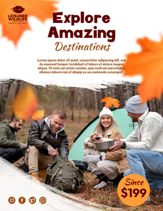 Plantilla de Explore Travel Destinations Ads | PosterMyWall