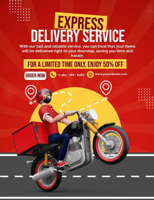 Express Delivery Service Poster Flyer (us Let Template | PosterMyWall