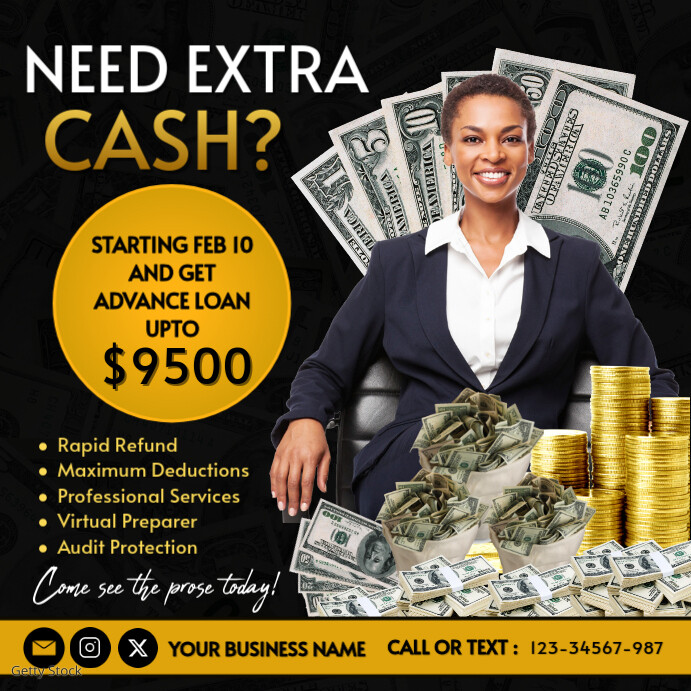 Extra Cash Tax Flyer Template | PosterMyWall