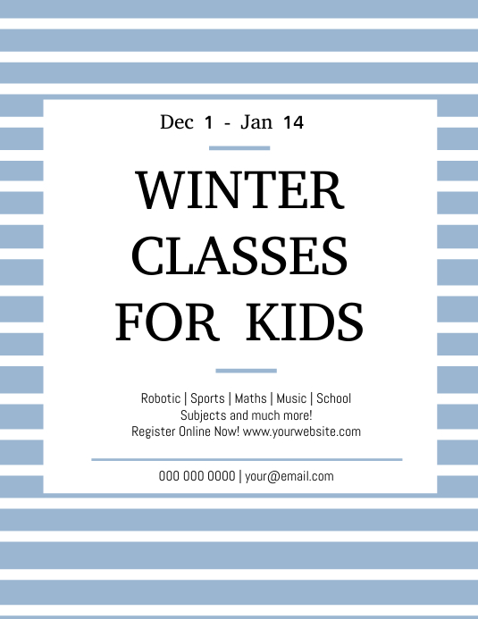 Extra / Summer / Winter Classes for Kids Template | PosterMyWall
