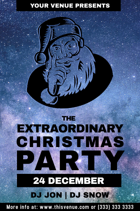 Extraordinary christmas party event poster Template | PosterMyWall
