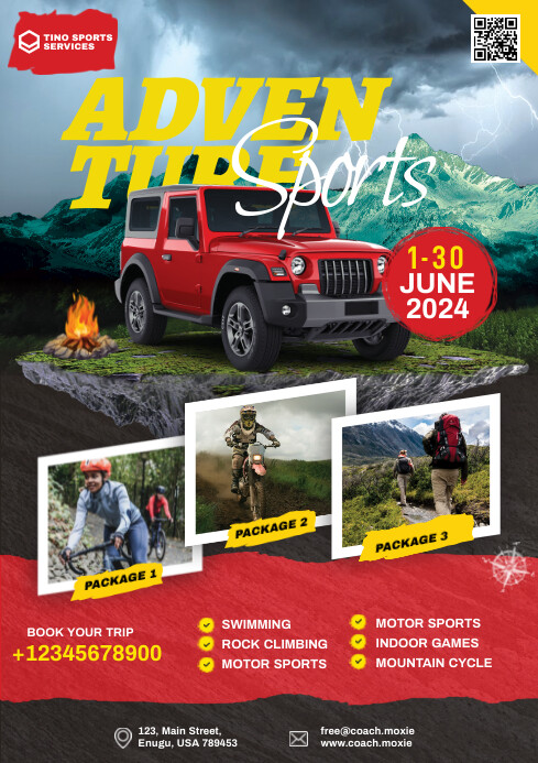 EXTREME ADVENTURE SPORTS FLYER POSTER Template | PosterMyWall