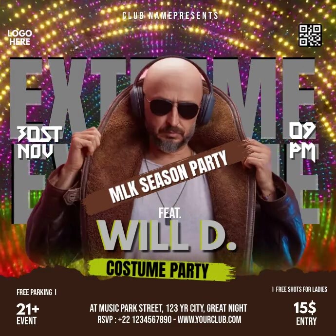 Extreme Night Party Ads Template | PosterMyWall