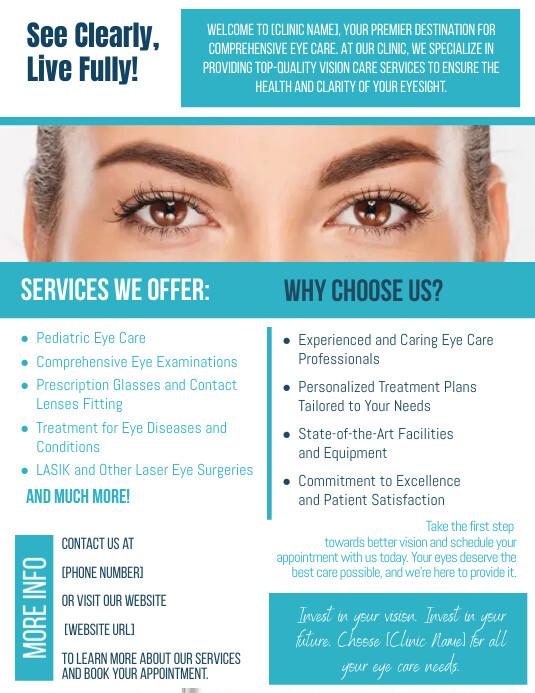 Eye Clinic Flyer Poster Advertisement Templat Template | PosterMyWall