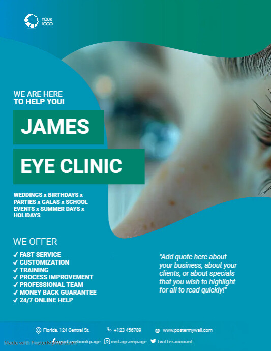 Eye Clinic Flyer Template เทมเพลต | PosterMyWall