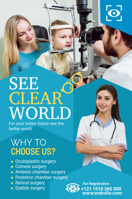 Eye clinic Pinterest Graphic Template | PosterMyWall