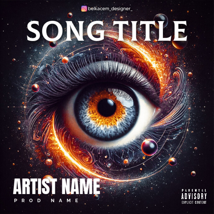 eyes fire Album cover art Template | PosterMyWall