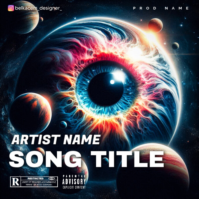 eyes galaxy Album cover art Template | PosterMyWall