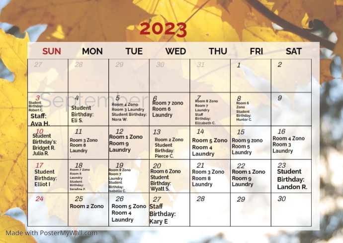 Printable calendar template 2023 september | PosterMyWall