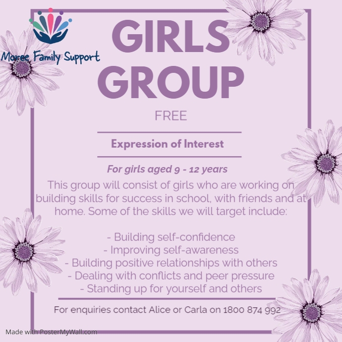 Girls Group EOI Flyer | PosterMyWall