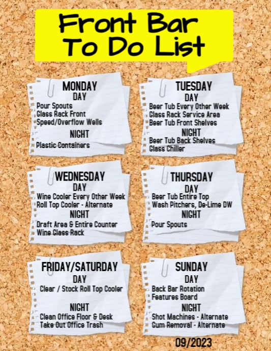 Front BarTo do list | PosterMyWall